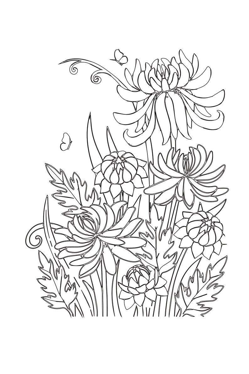 Floral Coloring 4x6 Cards - Etsy