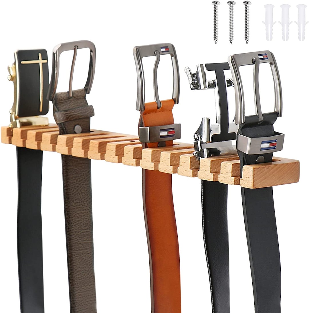 Wall Mounted Wooden Belt Holder Belt Hanger Wooden Hangers - Etsy