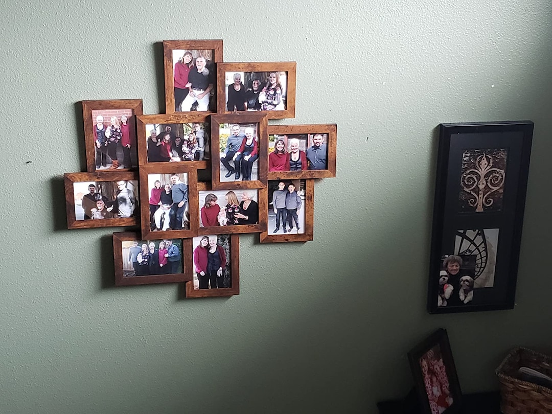 Rustic Wood Collage Picture Frame Photo Collage Frame Large Collage ...