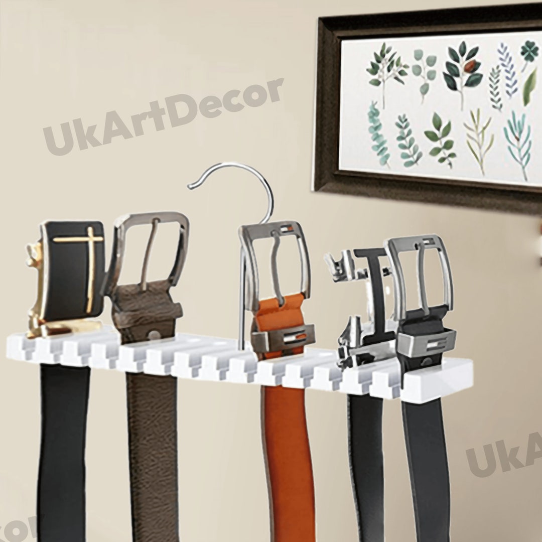 Wall Mounted Wooden Belt Holder Belt Hanger Wooden Hangers Belt Rack ...