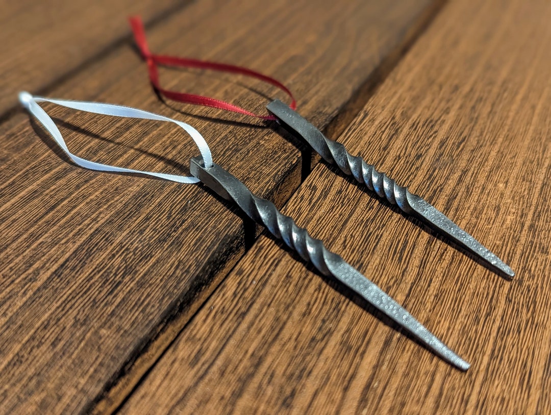 Hand Forged Steel Icicle Christmas Tree Ornament - Etsy
