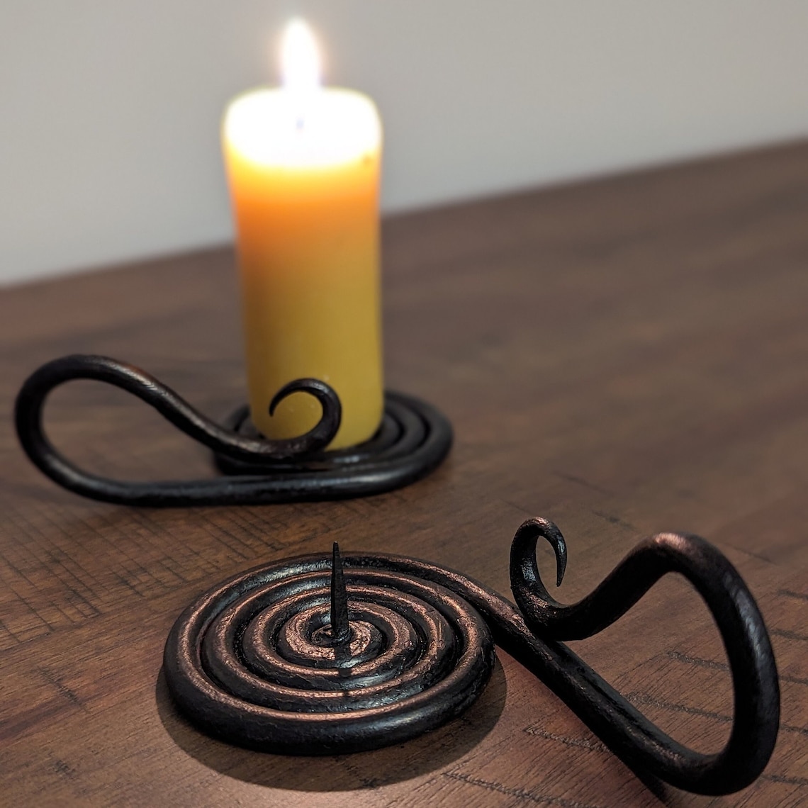 Hand Forged Steel Candle Holder Classic Antique Blacksmith Style ...