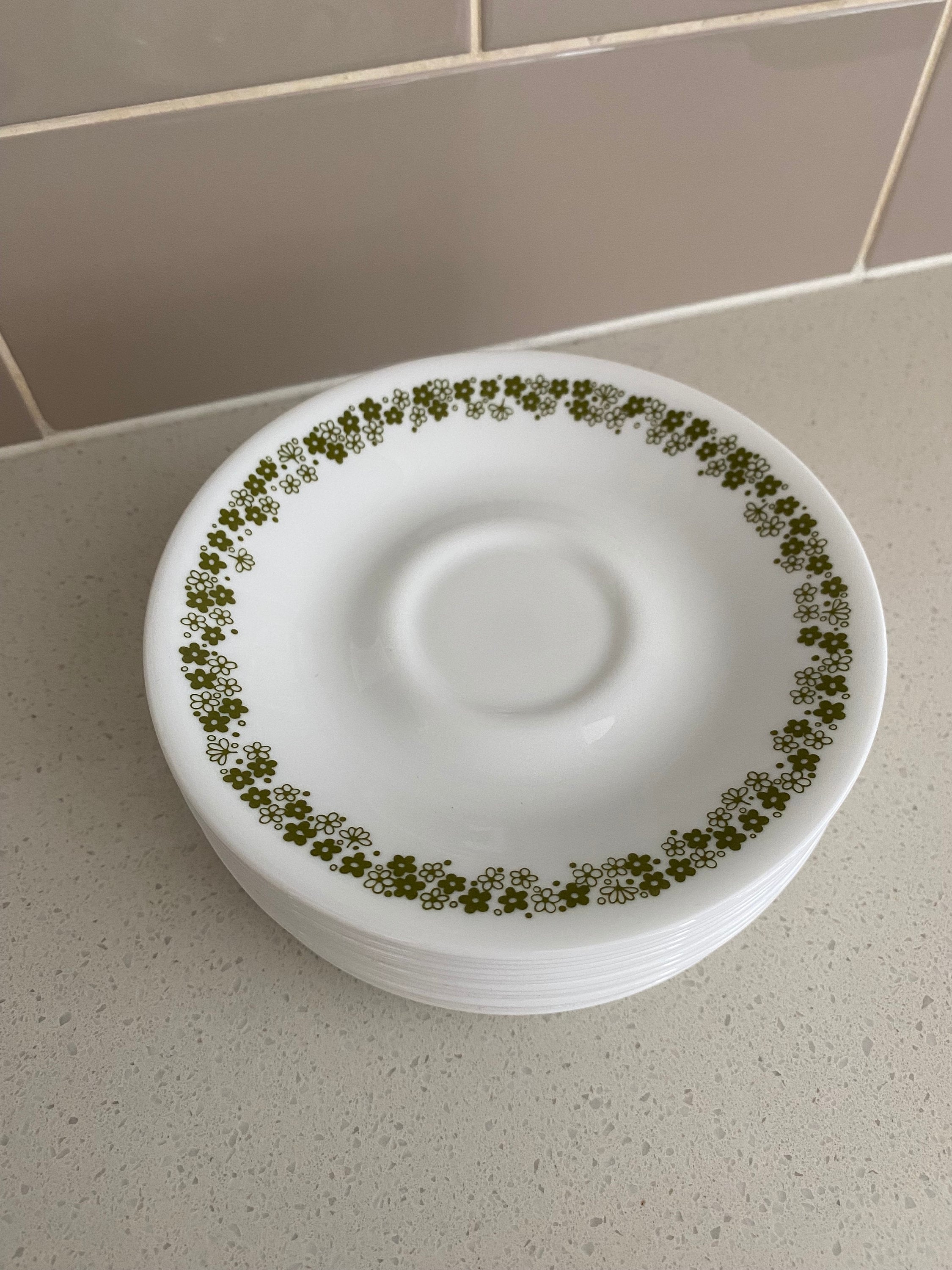 Vintage Corelle Green Crazy Daisy Spring Blossom Dishes Tea - Etsy