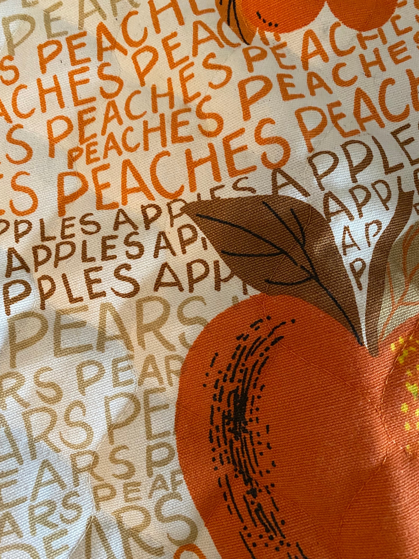 1970s Quilted Brown and Orange Fruit Design Cooking Apron - Etsy