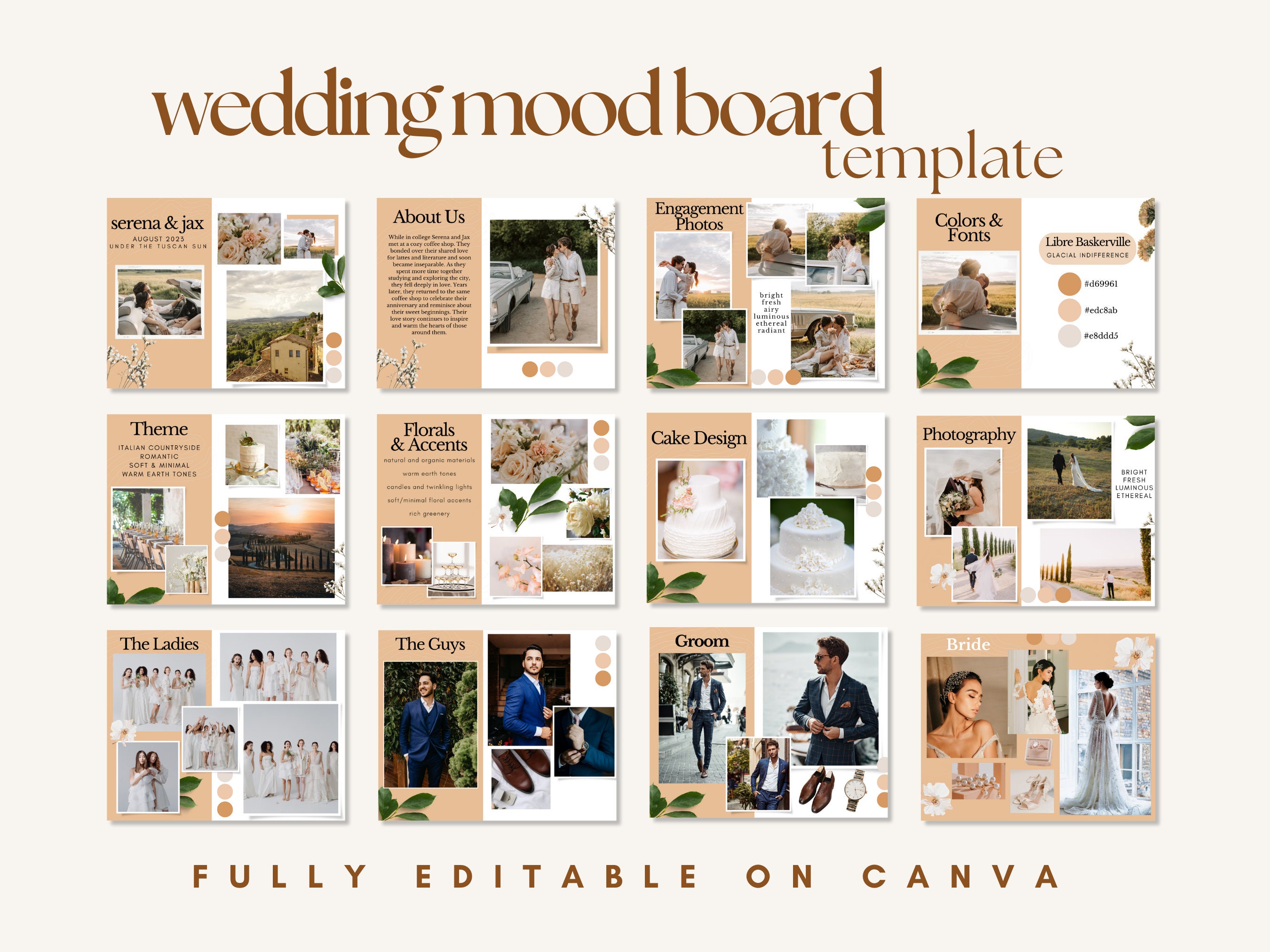 Wedding Vision Board Template Canva Digital Wedding Planning Modern ...