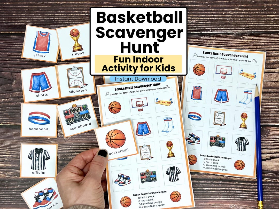 Basketball Scavenger Hunt for Kids | Sports Themed Indoor Activity ...