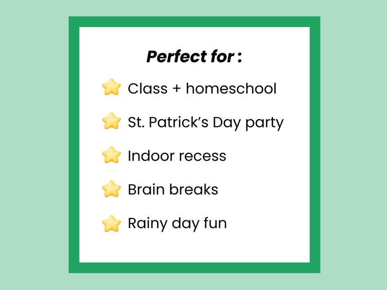 St. Patrick’s Day Movement Cards for Kids | Brain Breaks & Gross Motor ...