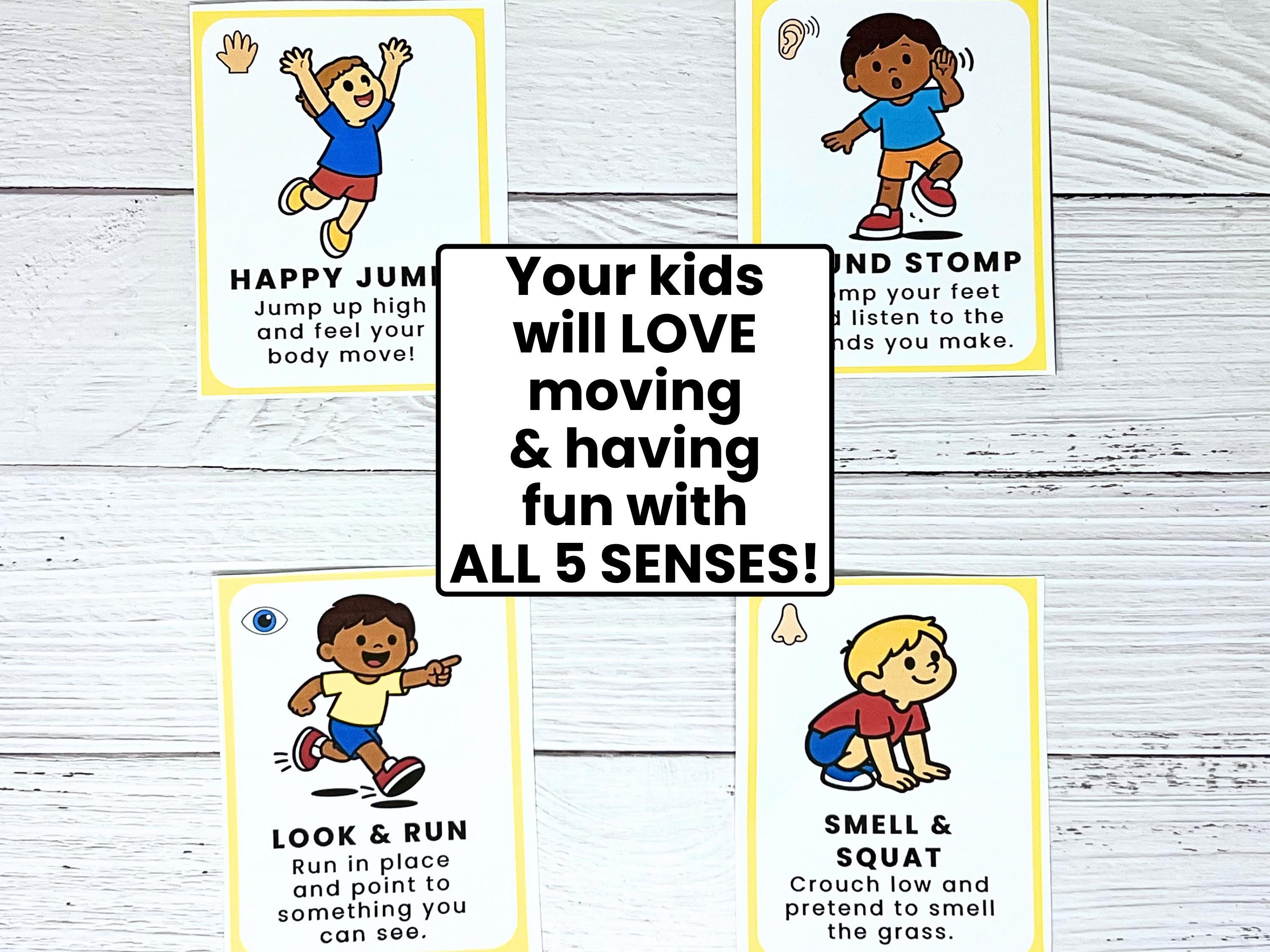 5 Senses Movement Cards for Kids | Brain Breaks, Gross Motor Activities ...