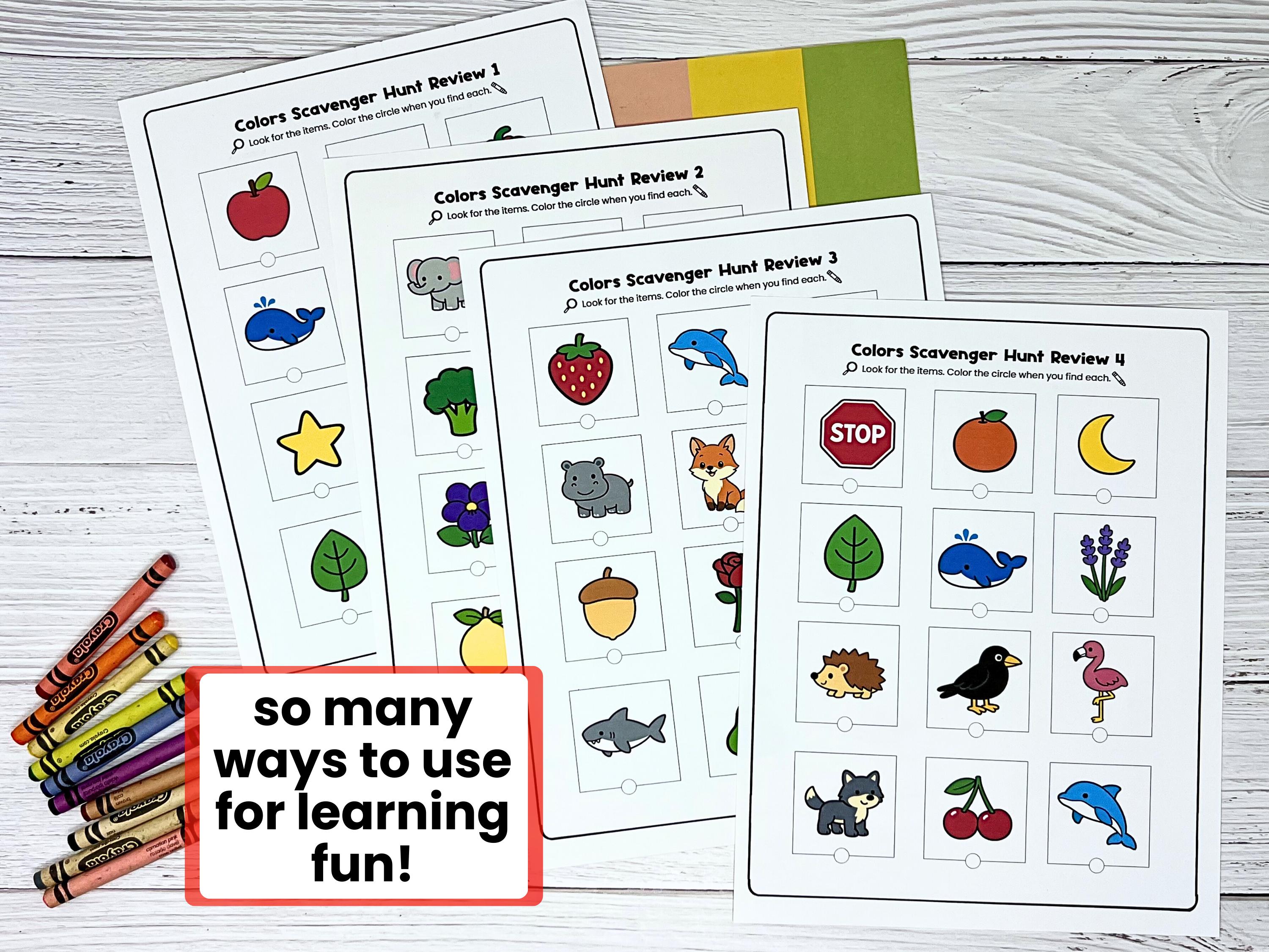 Colors Scavenger Hunt Games for Kids | Color Learning Activity ...