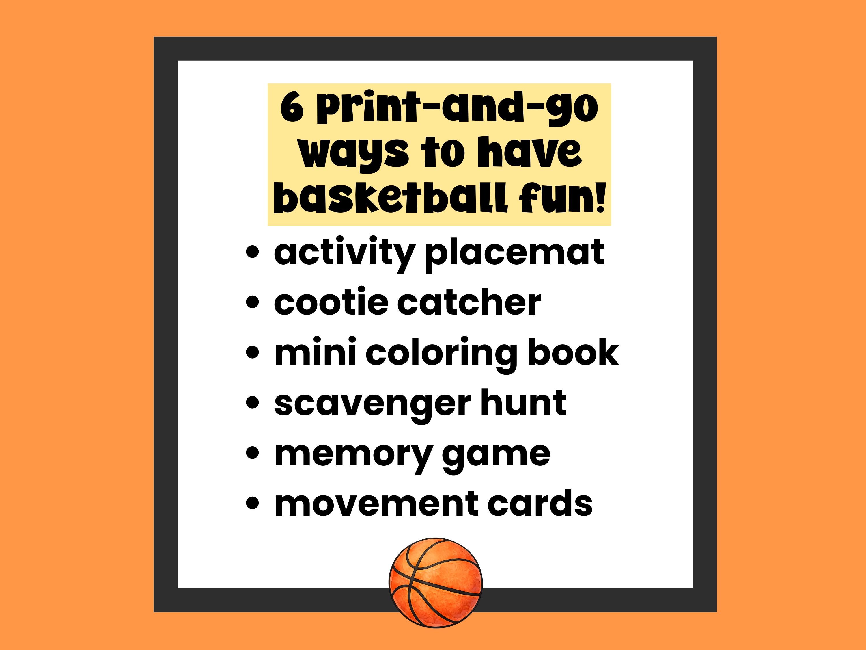 Basketball Activity Bundle for Kids | Printable Sports Games, Movement ...