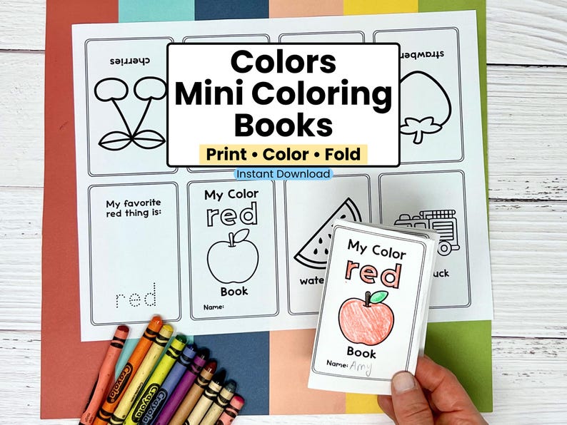 Colors Mini Coloring Books for Kids | Preschool & Kindergarten Color ...