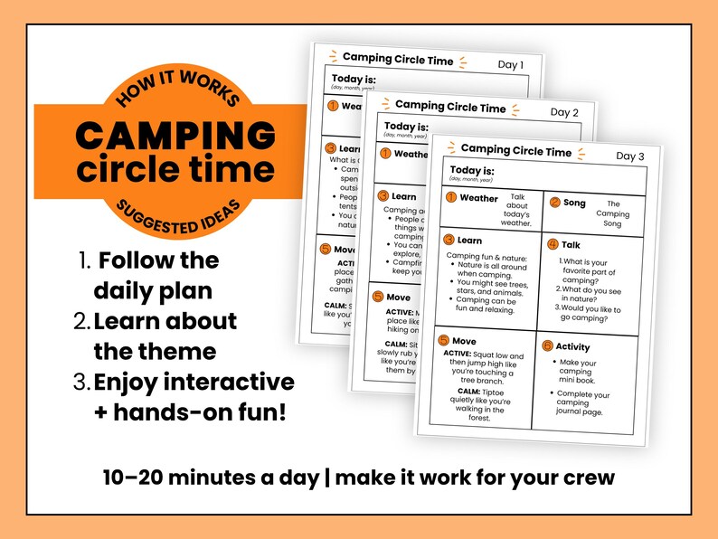 Camping Circle Time Activities | Morning Meeting, Summer Theme ...