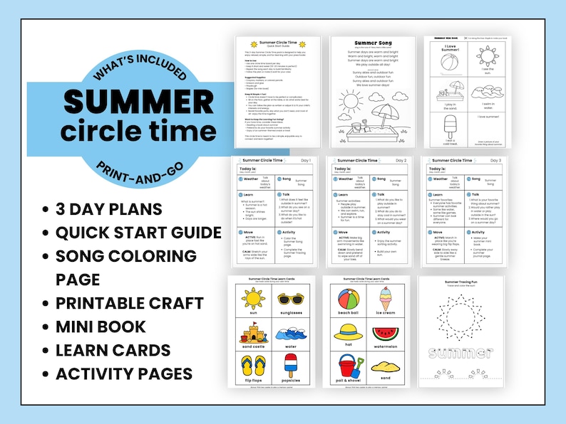 Summer Circle Time Activities | Morning Meeting, Summer Theme ...