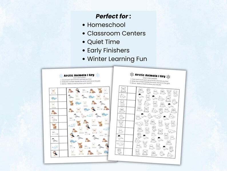 Arctic Animals I Spy Printable Games | Winter Activity for Kids - Etsy
