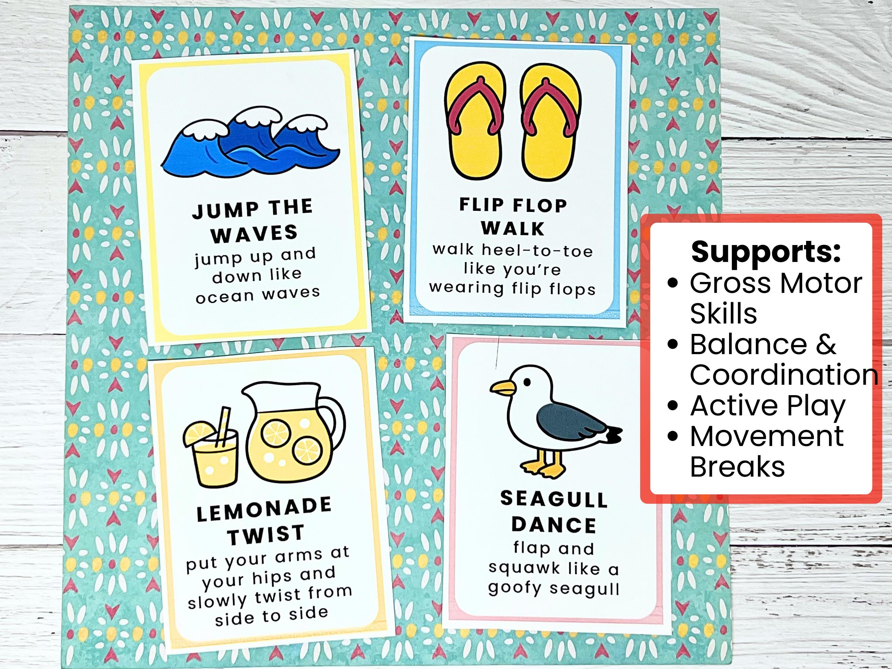 Summer Movement Cards for Kids | Brain Breaks, Gross Motor Activities ...