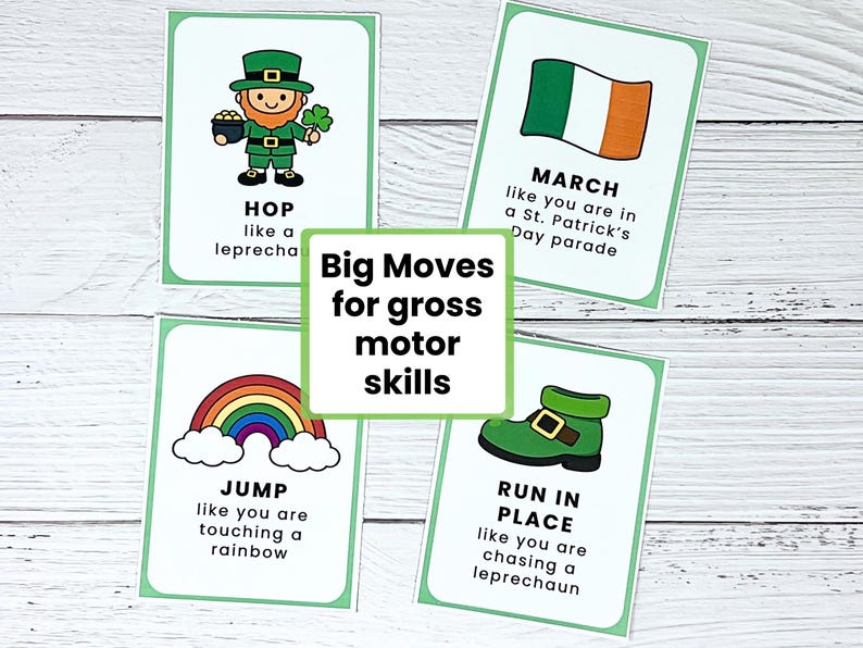 St. Patrick’s Day Movement Cards for Kids | Brain Breaks & Gross Motor ...