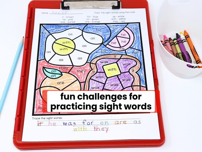 Sight Words Color by Word Worksheets | Printable Sight Word Practice ...