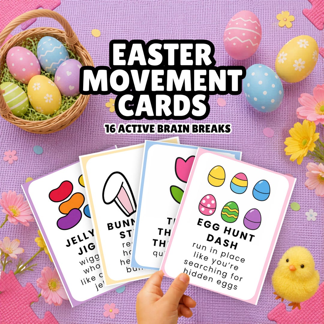 Easter Movement Cards for Kids | Brain Break Activities | Indoor ...