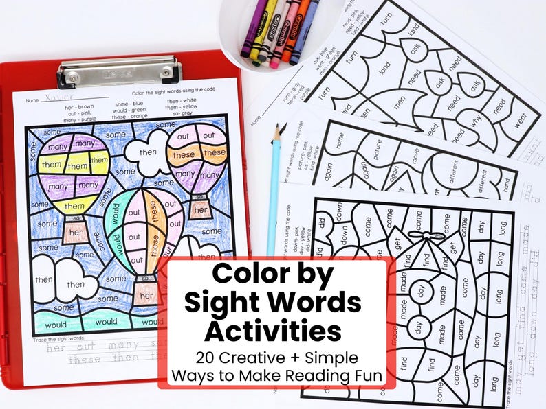Sight Words Color by Word Worksheets | Printable Sight Word Practice ...
