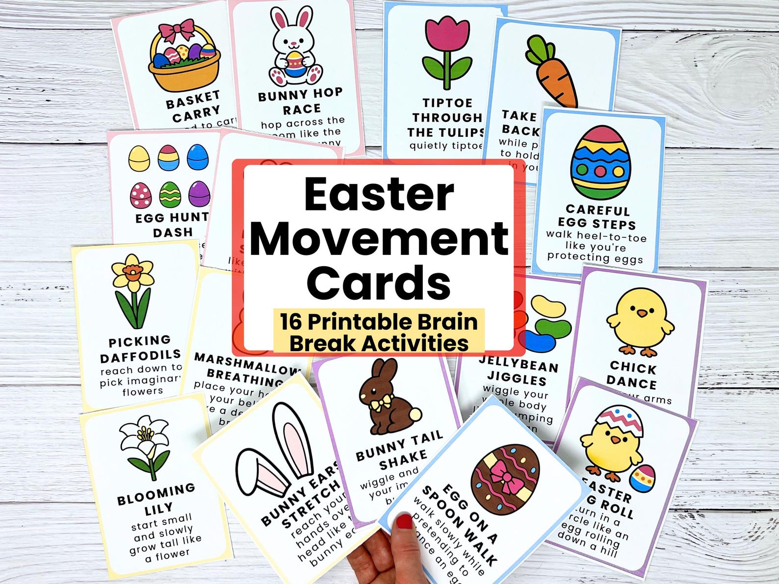 Easter Movement Cards for Kids | Brain Break Activities | Indoor ...