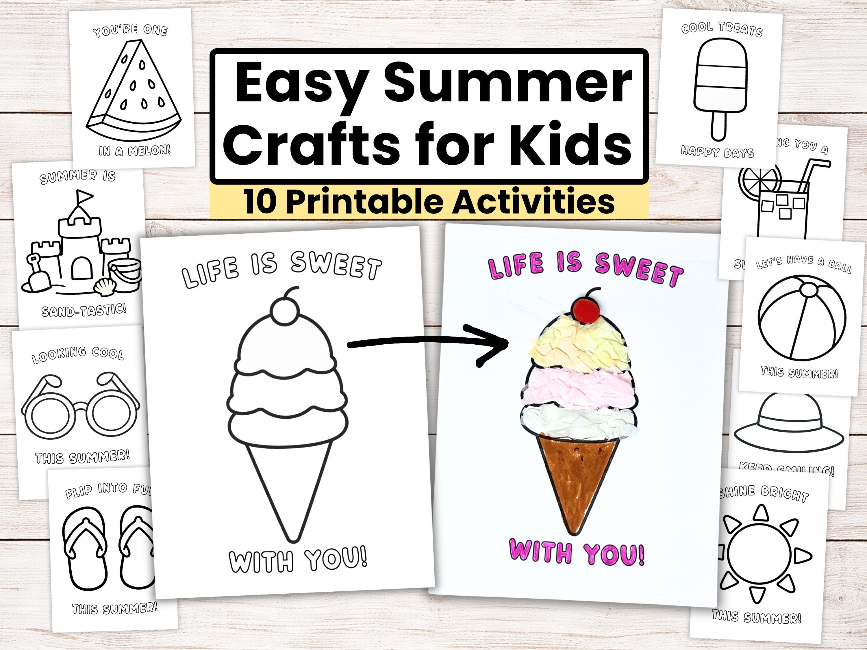 Summer Crafts for Kids Printable | Easy Coloring & Craft Activities ...