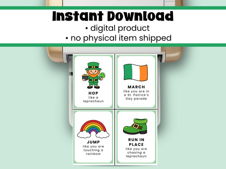 St. Patrick’s Day Movement Cards for Kids | Brain Breaks & Gross Motor ...