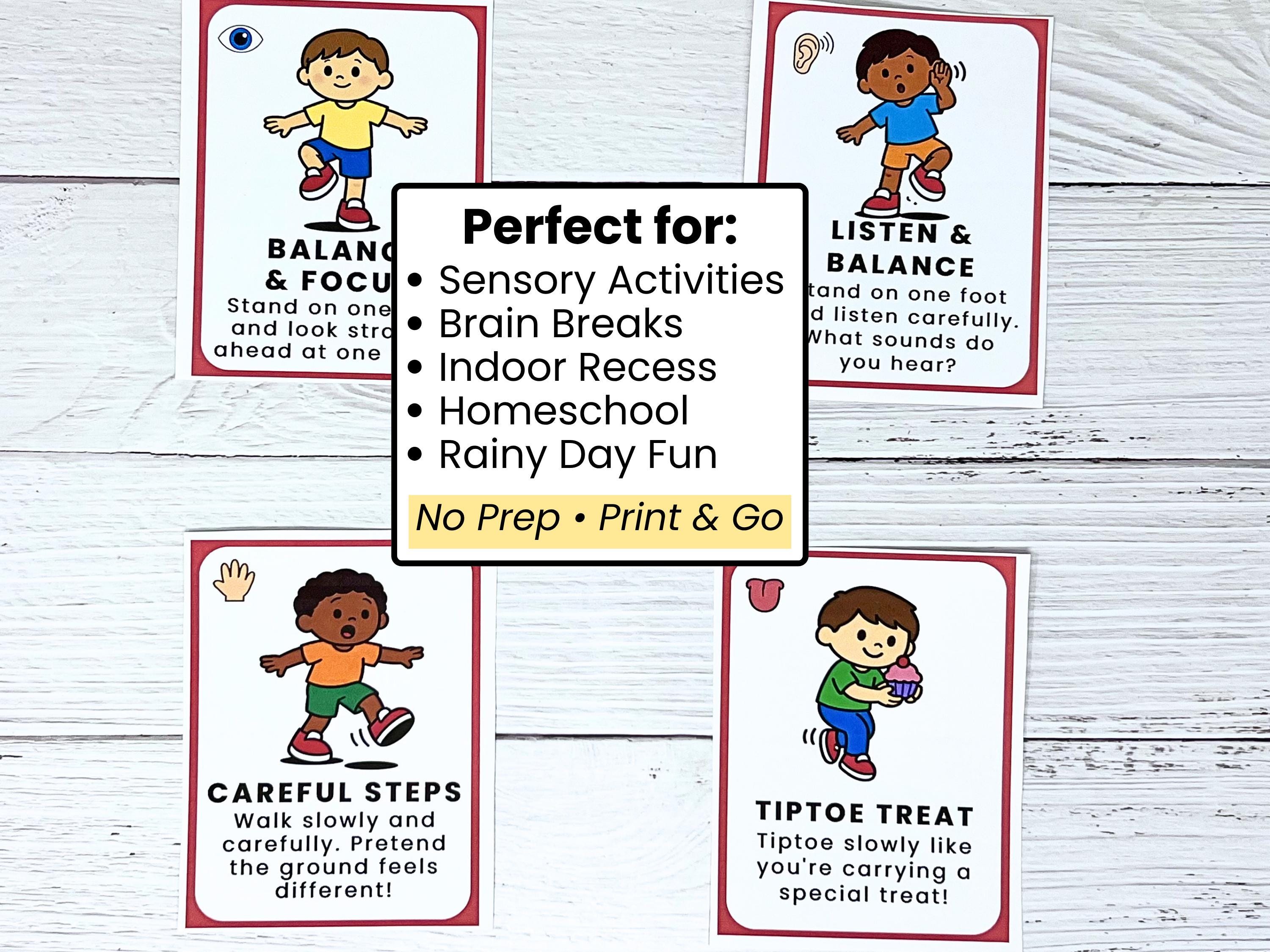 5 Senses Movement Cards for Kids | Brain Breaks, Gross Motor Activities ...