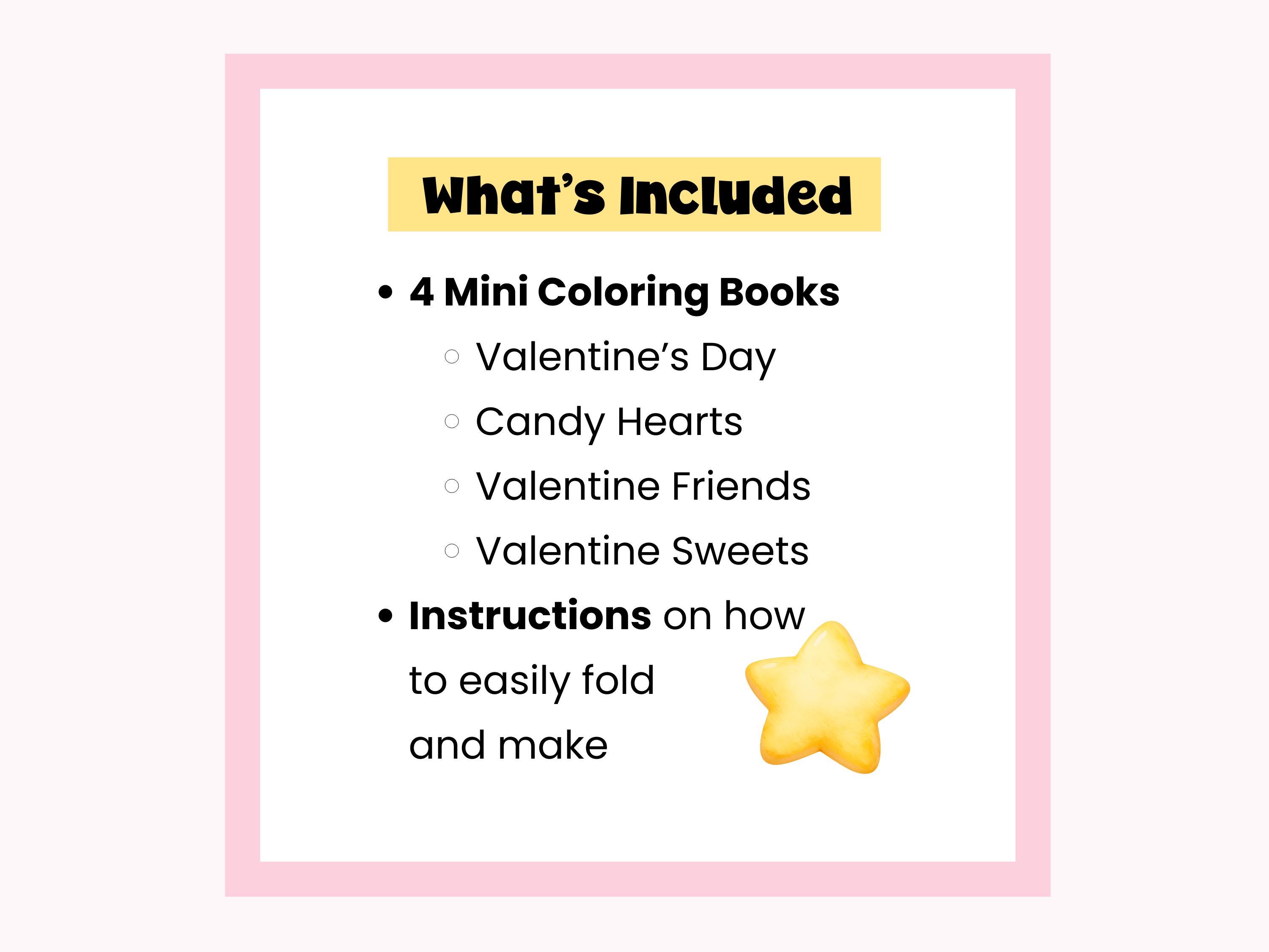 Valentine's Day Mini Coloring Books for Kids | Printable Foldable ...