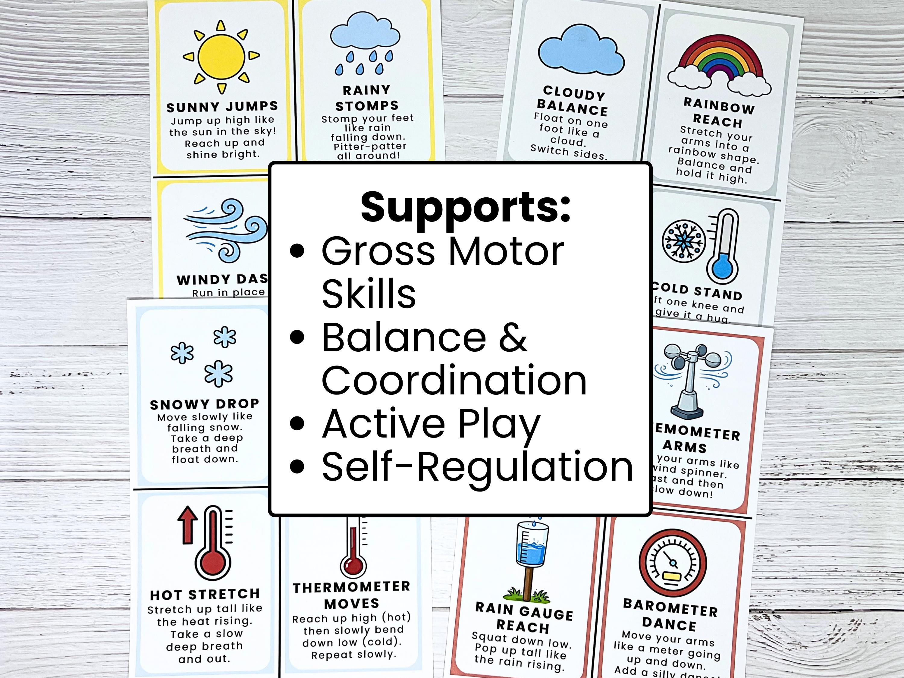Weather Movement Cards for Kids | Brain Break Cards | Circle Time ...