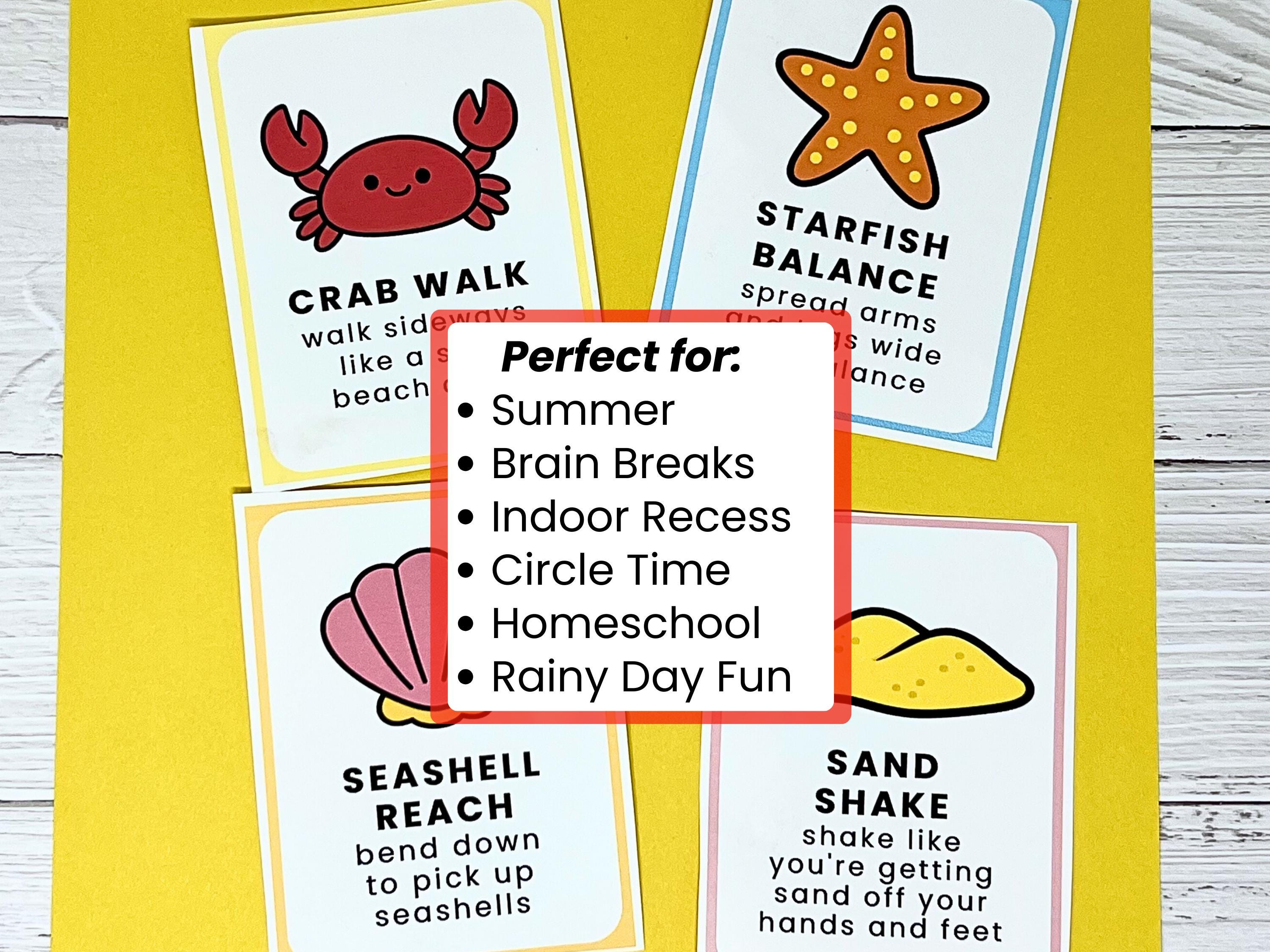 Summer Movement Cards for Kids | Brain Breaks, Gross Motor Activities ...