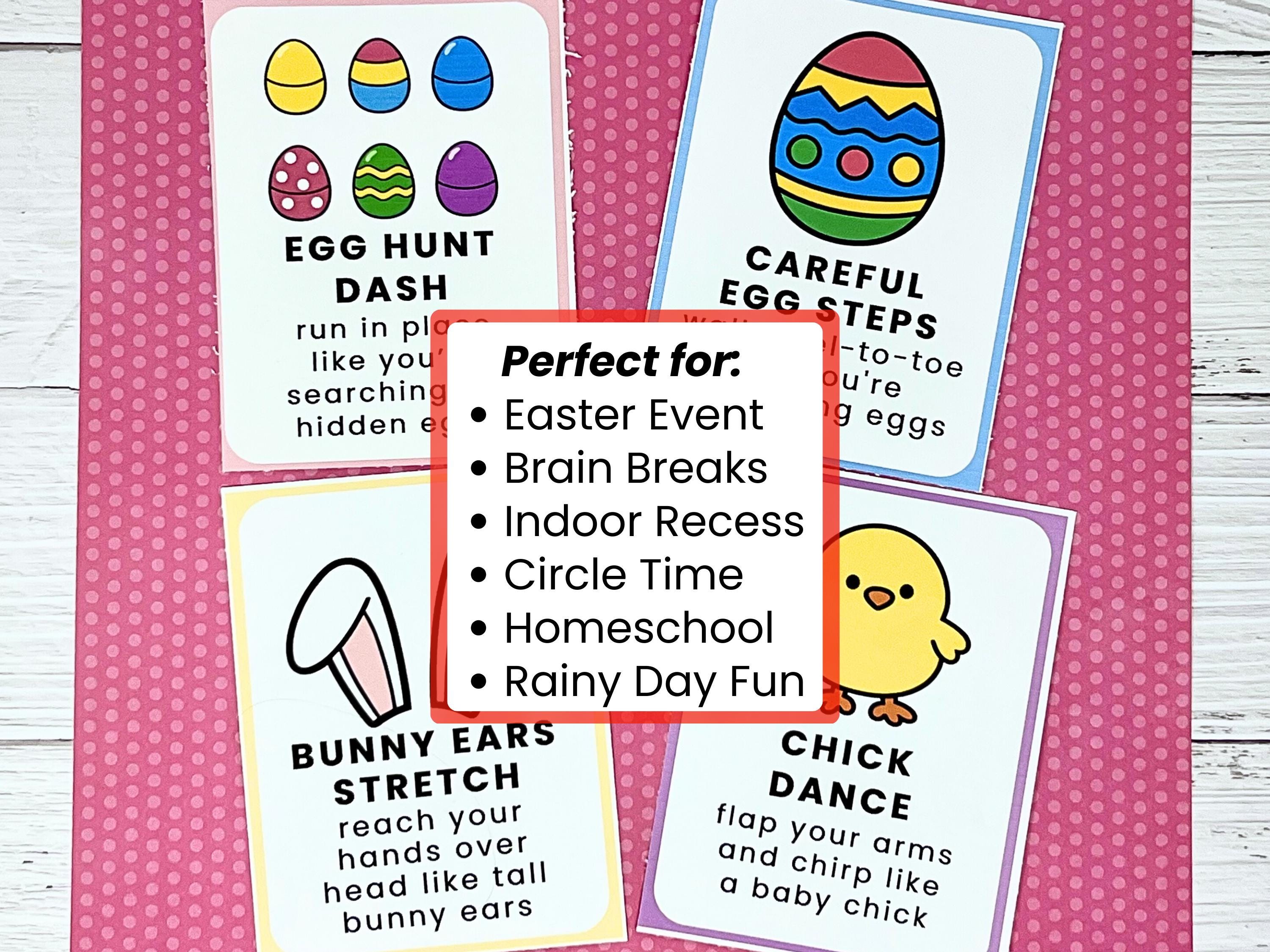 Easter Movement Cards for Kids | Brain Break Activities | Indoor ...