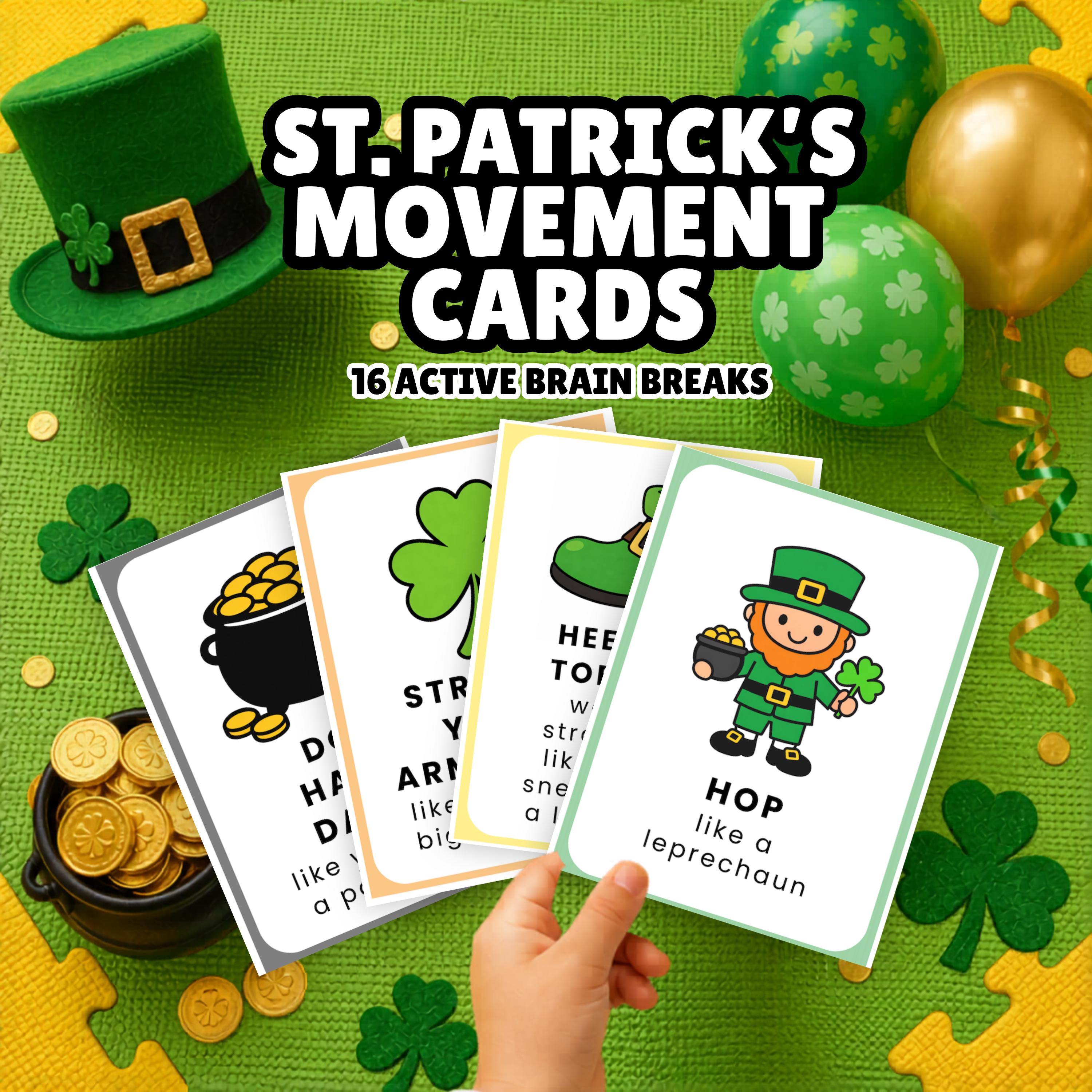 St. Patrick’s Day Movement Cards for Kids | Brain Breaks & Gross Motor ...