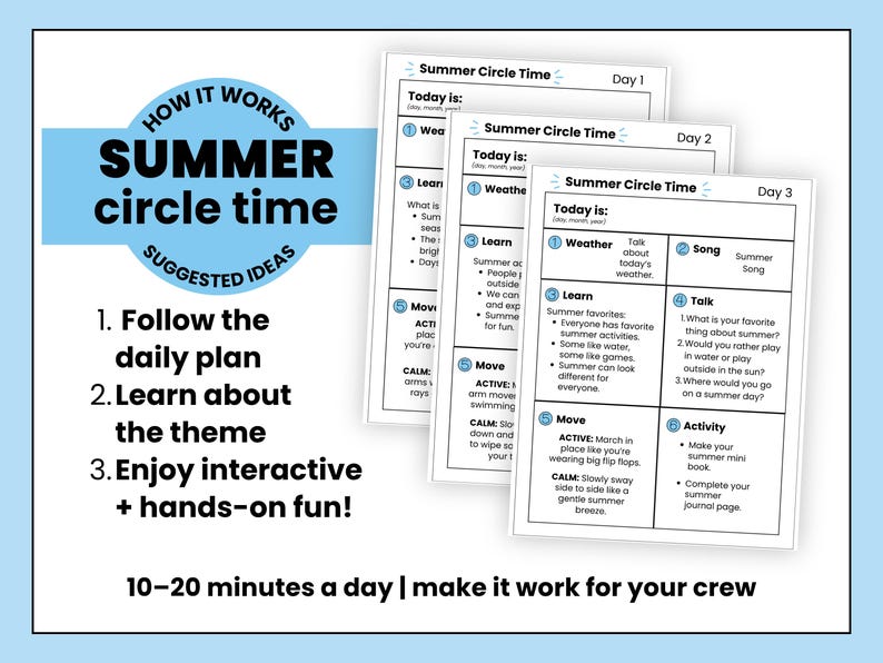 Summer Circle Time Activities | Morning Meeting, Summer Theme ...
