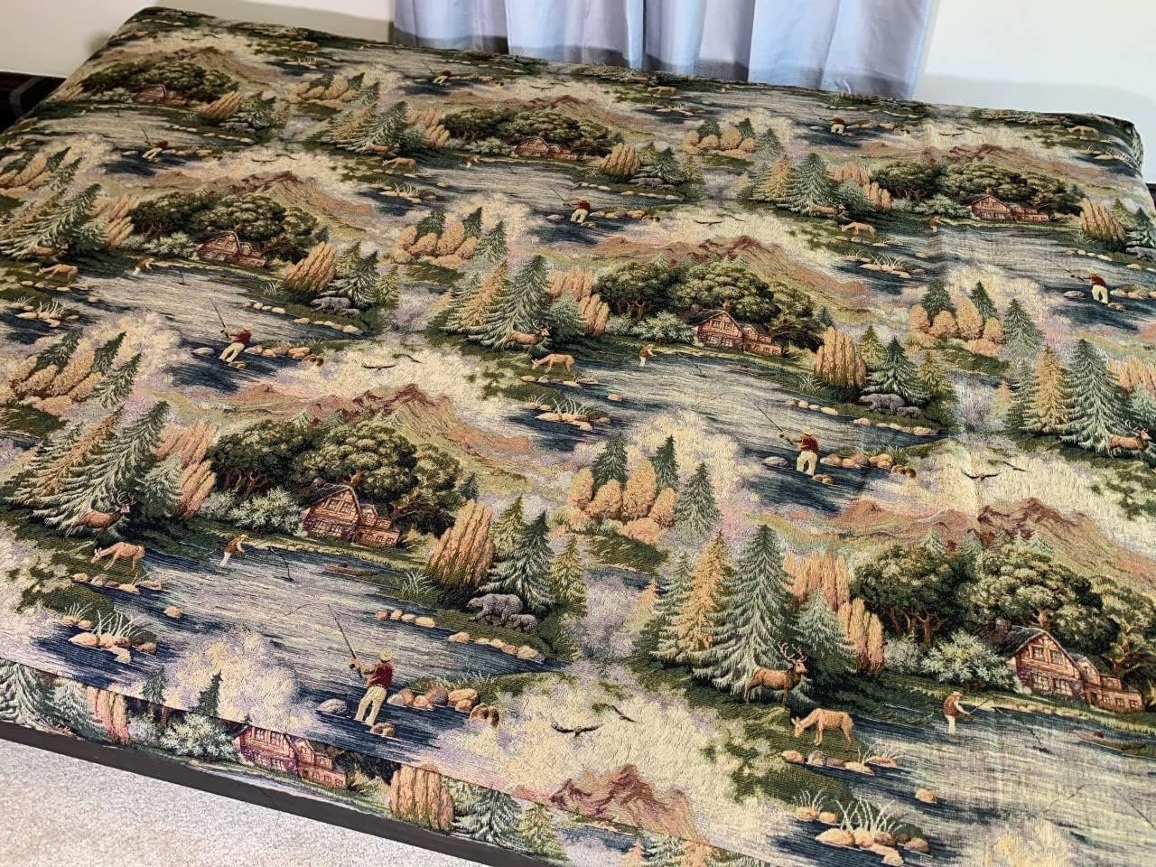 Full Size 'futon Cover Only" Fisherman Lakside Tapestry Collection Fits ...