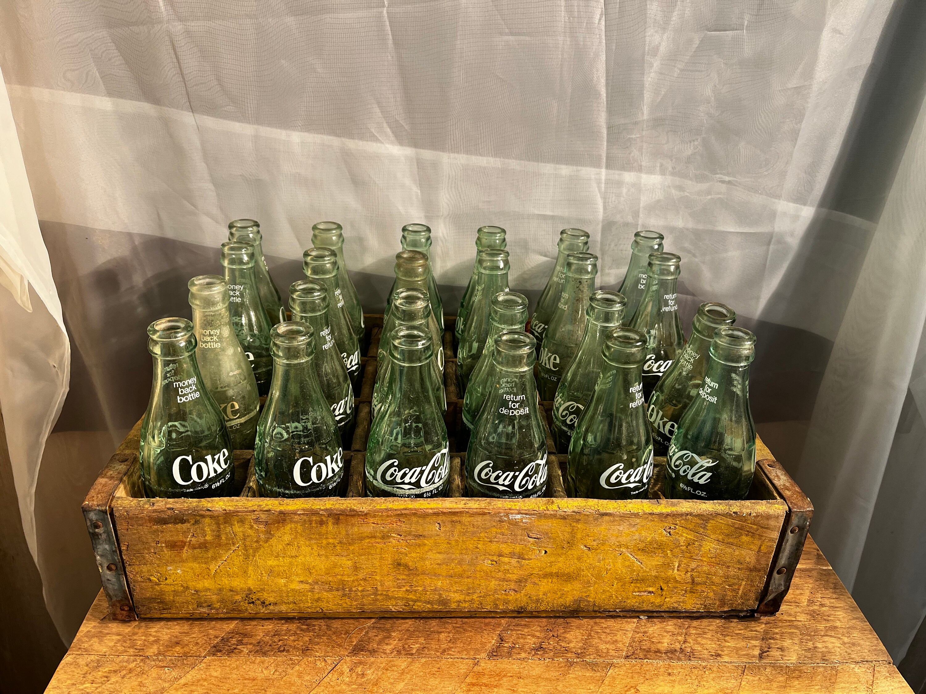 Coke Coca-cola Box With 24 Bottles All Coke Glass Bottles - Etsy