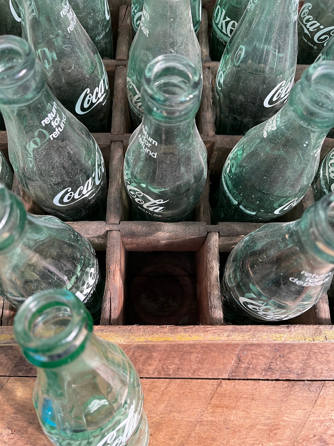 Coke Coca-cola Box With 24 Bottles All Coke Glass Bottles - Etsy