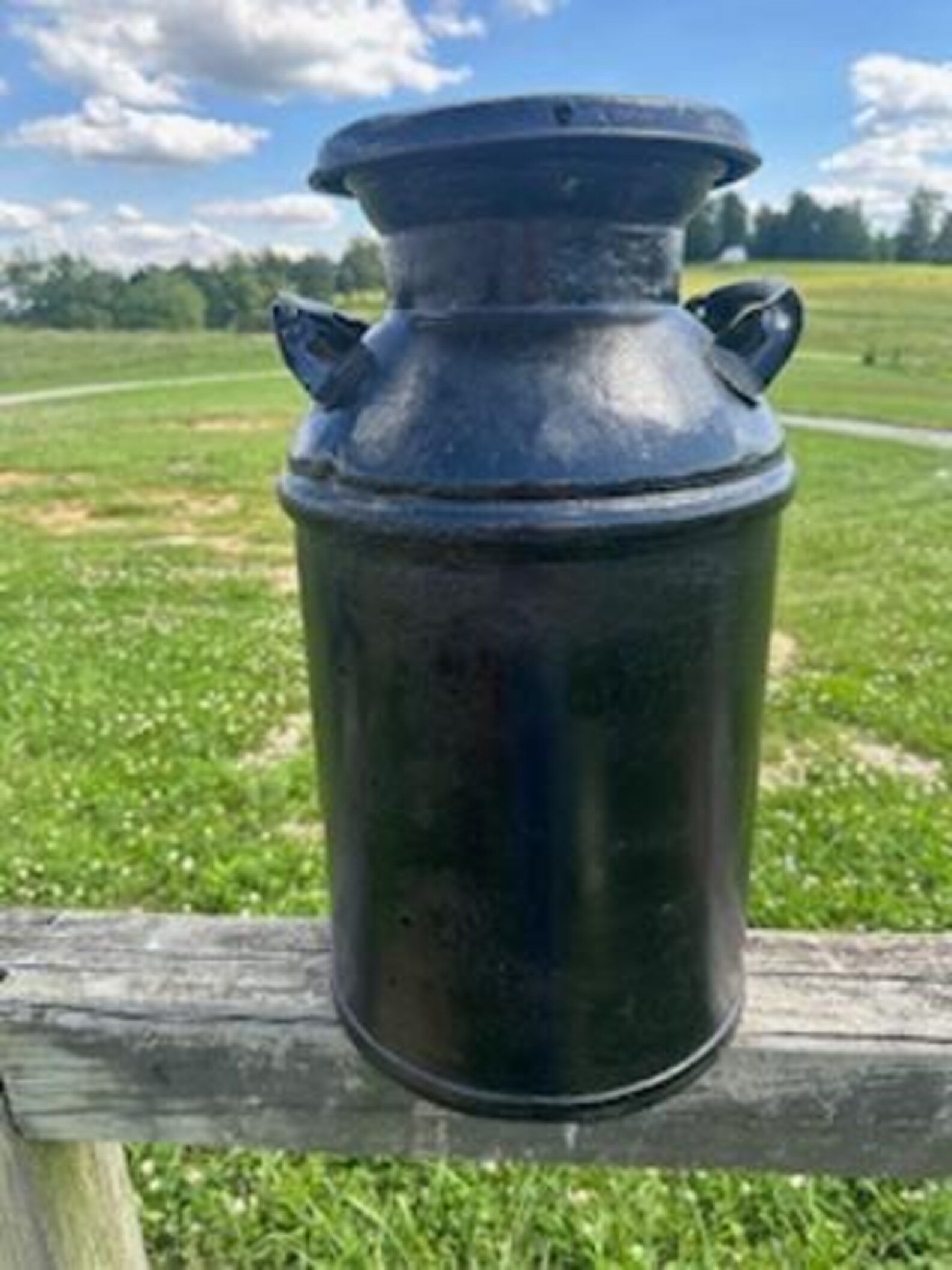 Vintage Black Milkcan Old Milk Cow Farmhouse Decor Antique Milk ...