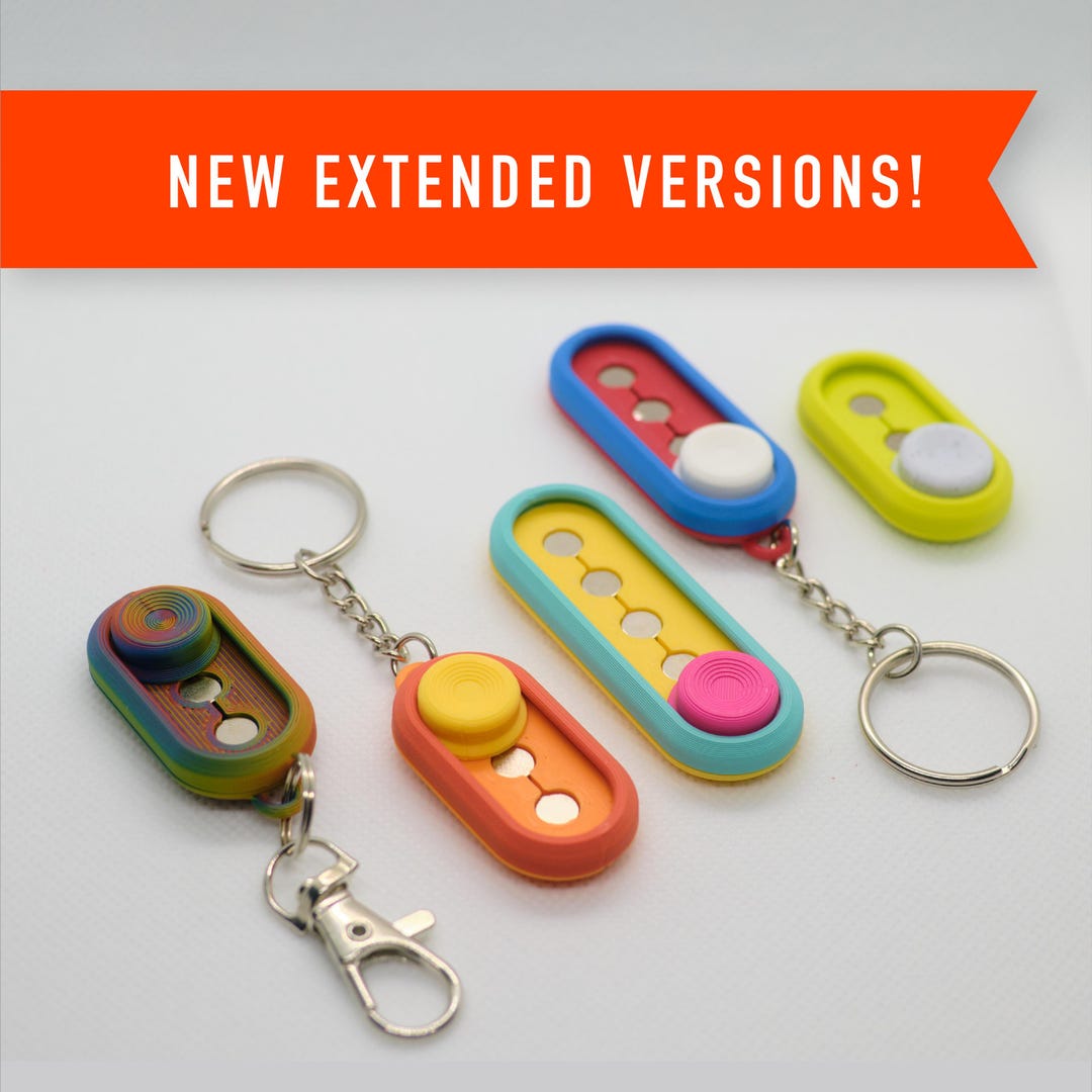 Stretched 3D Printed Customizable Magnetic Haptic Slider Keychain ...
