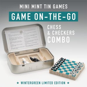 Magnetic Travel Chess Checkers Set: Engraved Wintergreen Altoids Tin ...