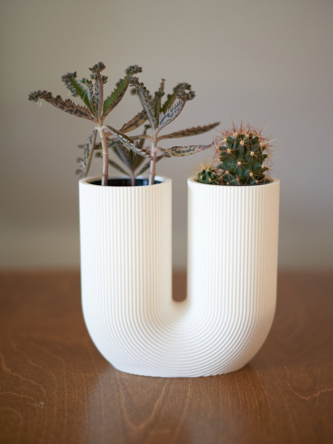 Minimalist Ribbed U Shaped Planter - Etsy