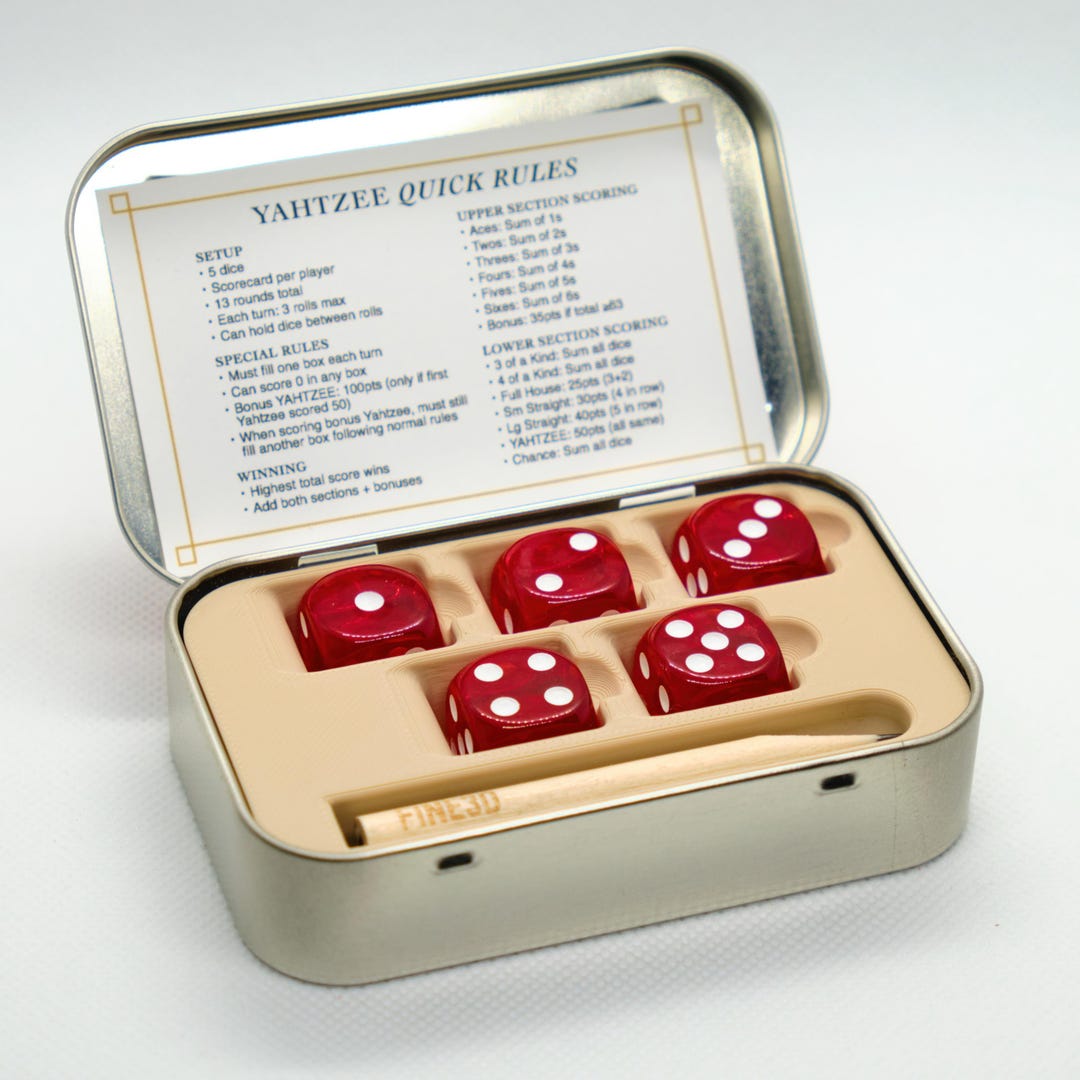 Travel Altoids Yahtzee Set, Portable Altoids Tin Game, Custom Engraved ...