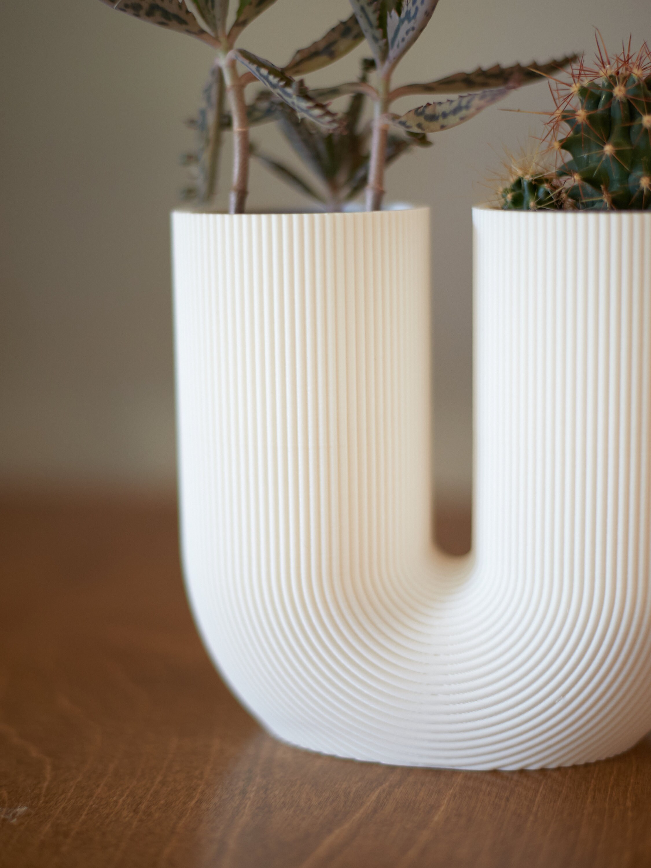 Minimalist Ribbed U Shaped Planter - Etsy
