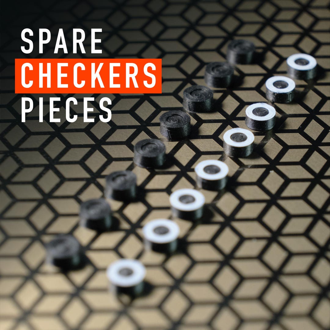 3D Printed Magnetic Checker Pieces: Black & White Replacement Set - Etsy