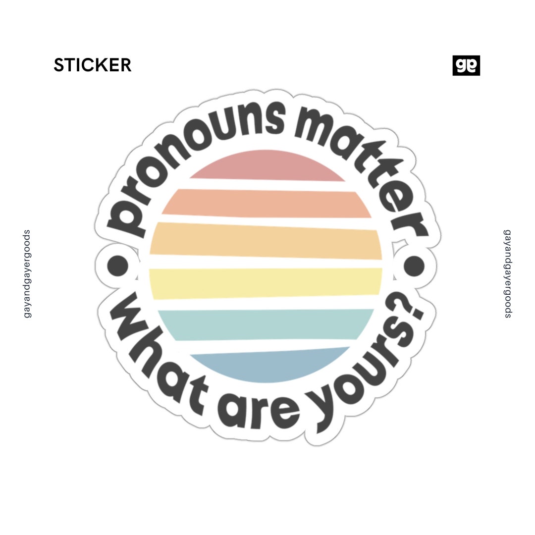Pronouns Matter Sticker: LGBT Pride, Queer, Gender - Etsy