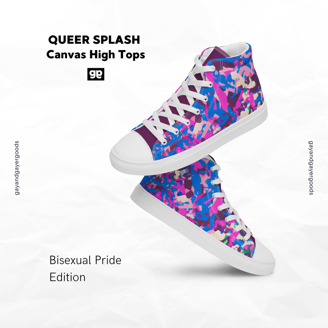 BISEXUAL Shoes, Bi Pride Sneakers Queer, LGBT Clothing Gift, Flag Color ...