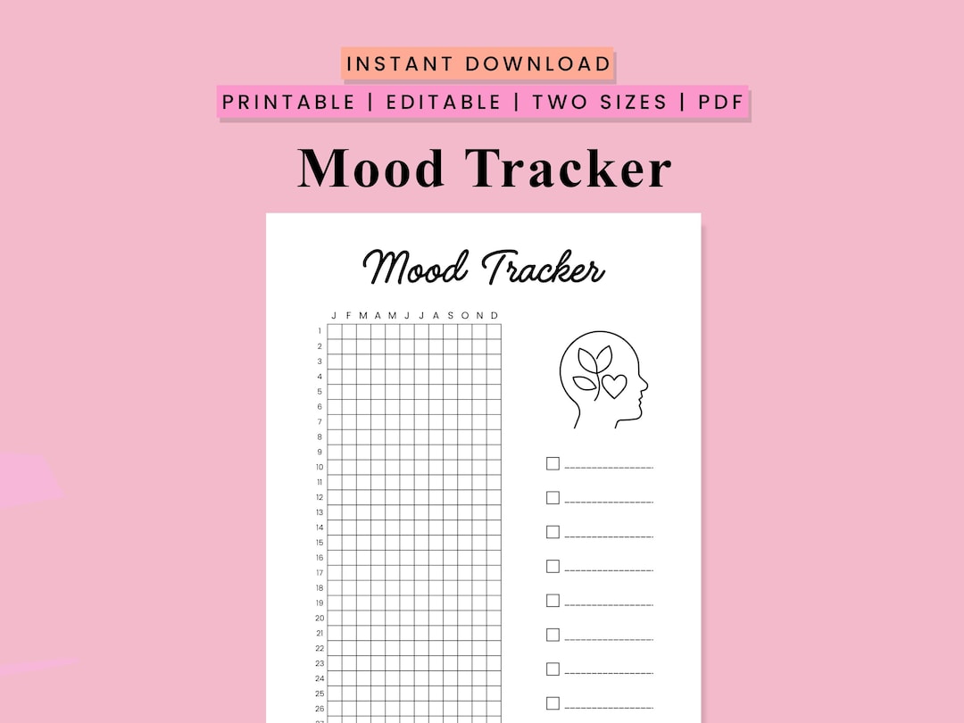Mood Tracker | Printable | PDF | Digital Download | Journal Page - Etsy