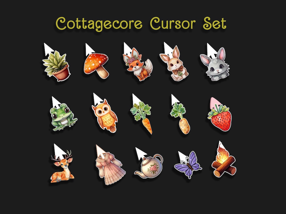 Cottagecore Aesthetic Cursor Set | 25 Custom Cottagecore Mouse Pointers ...