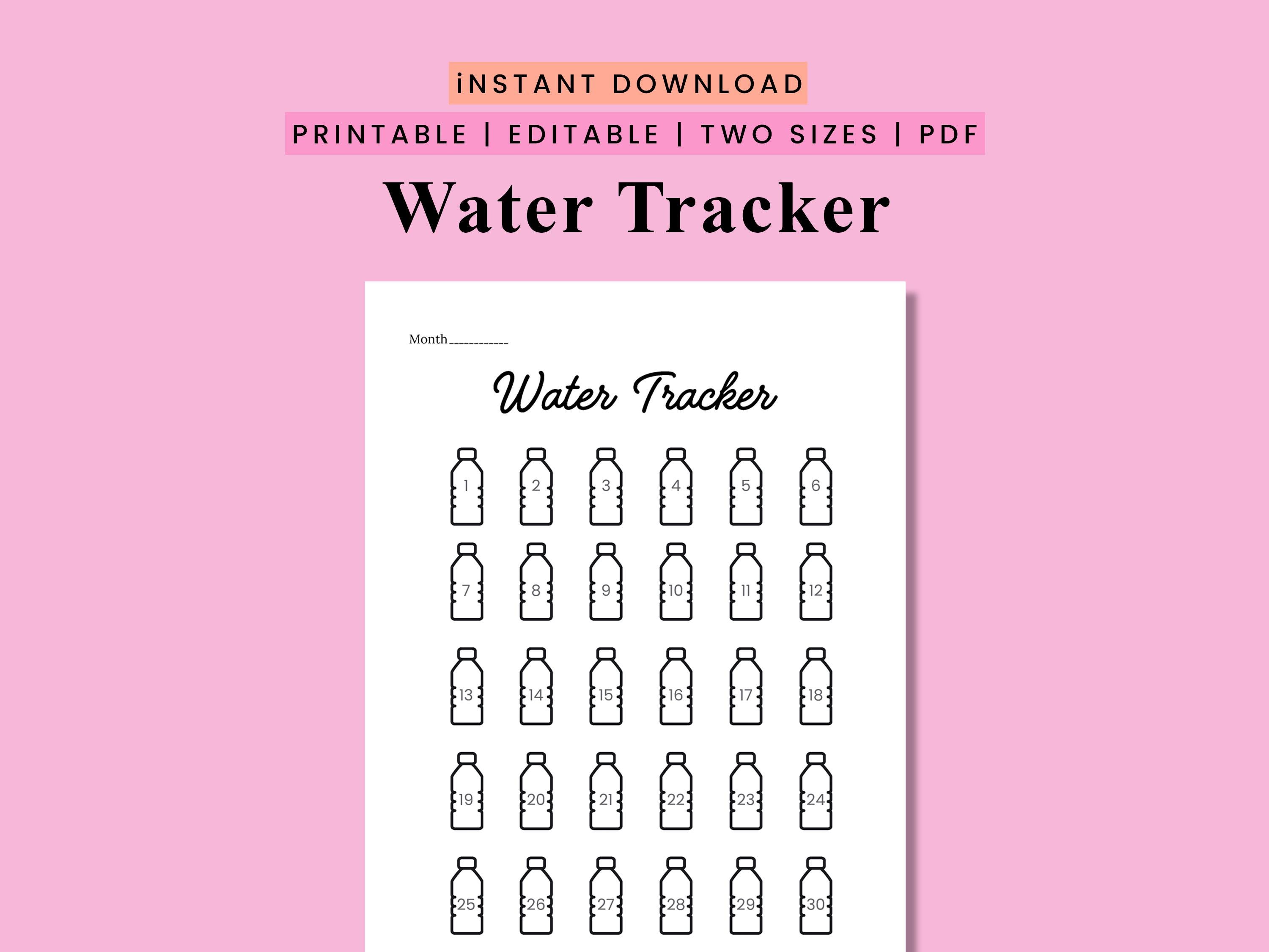 Water Tracker | Printable | PDF | Digital Download | Journal Page ...