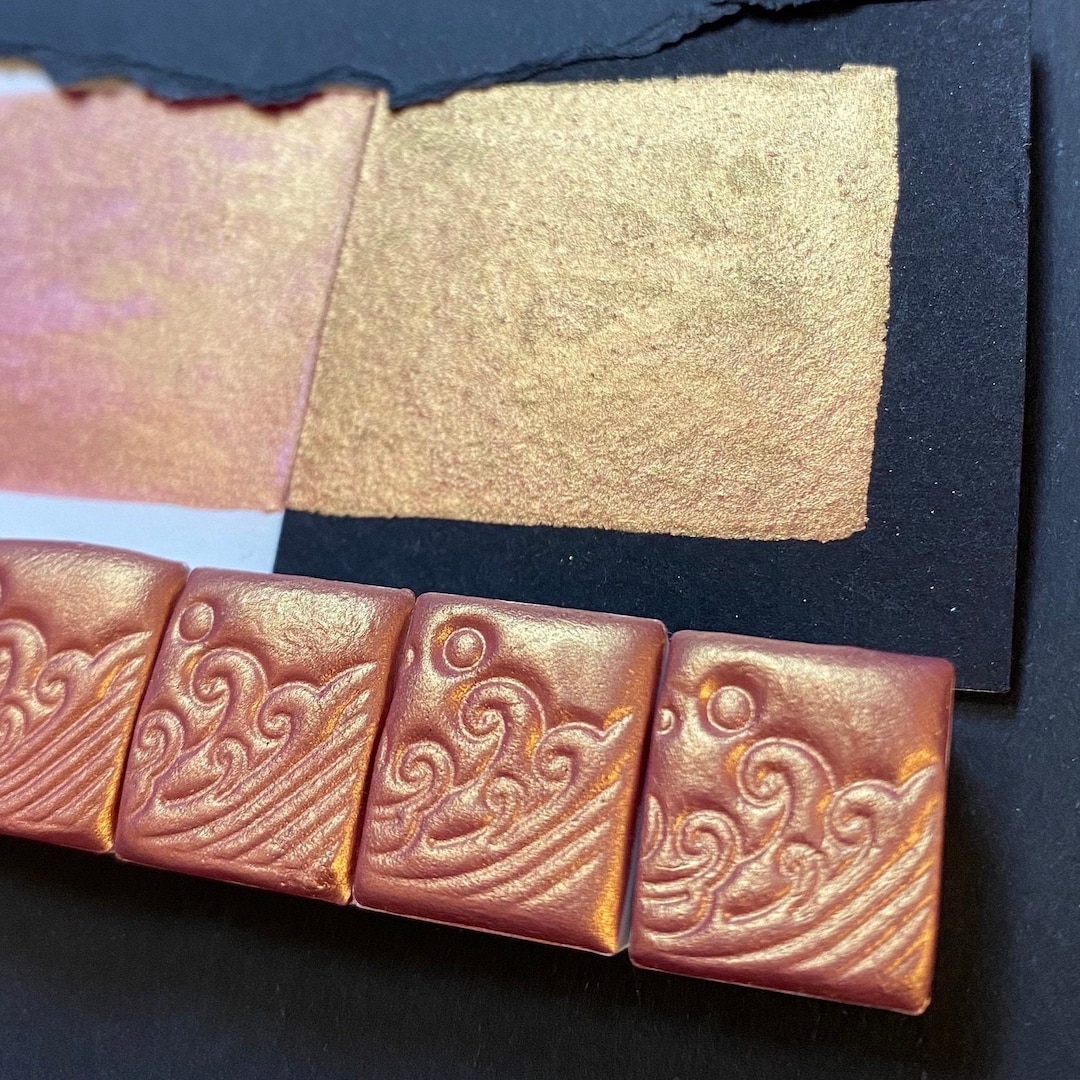 Moira Rose Gold Shimmer Mica-based Metallic Handmade Watercolor Half ...