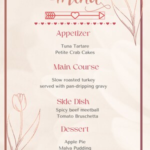 ROSE GOLD MINIMALISTIC Dinner Menu Templates - Etsy